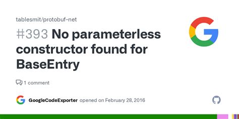 No Parameterless Constructor Found For Baseentry · Issue 393