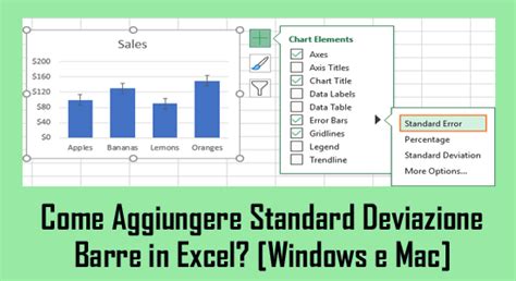 Come Aggiungere Standard Deviazione Barre In Excel Windows E Mac