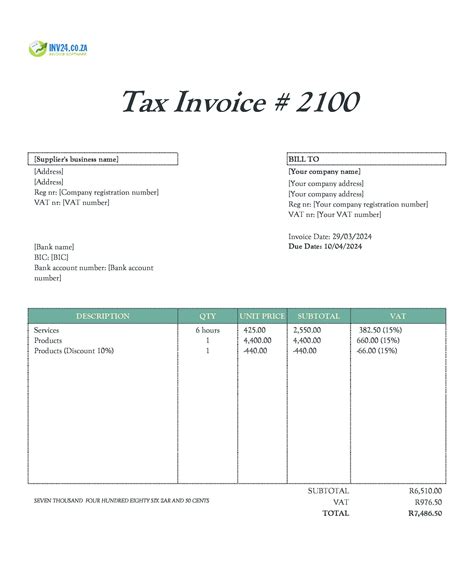 Supplier Invoice In South Africa Meaning And Sample