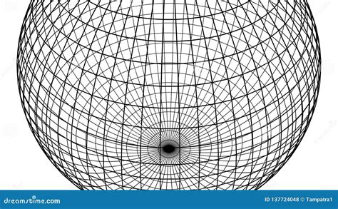 Wire Structure Of Sphere Digital Computer Data And Network Connection Lines And Spheres In