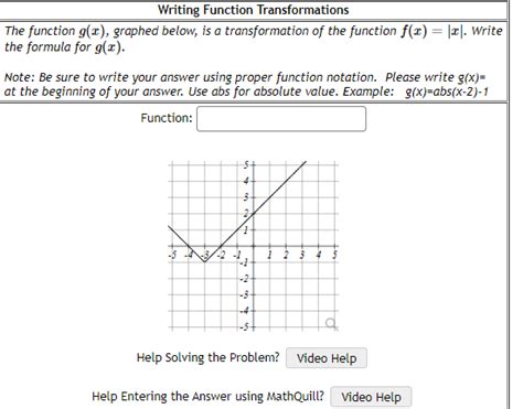 Solved Writing Function TransformationsThe Function G X Chegg Com