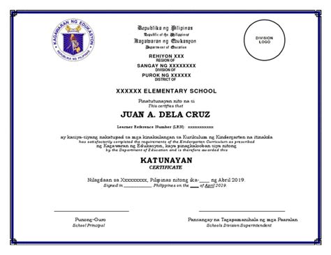 Sample Template Certificate Kinder Pdf