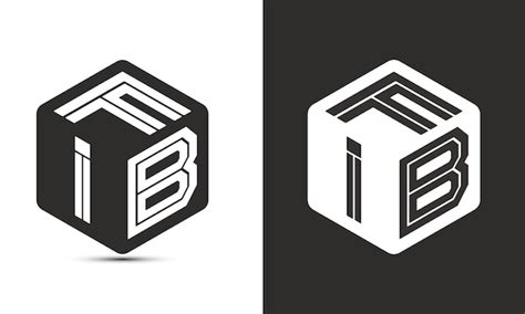 Premium Vector Fib Letter Logo Design With Illustrator Cube Logo Vector Logo Modern Alphabet