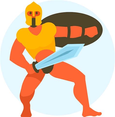 방패와 칼 투명 배경에 고립 된 전사 프리미엄 벡터