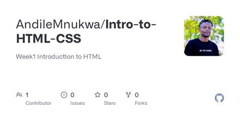 GitHub AndileMnukwa Intro To HTML CSS Week Introduction To HTML