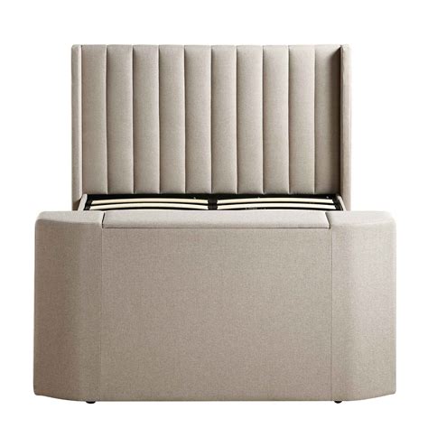 Wilton Warm Stone Fabric Ottoman Tv Bed Daals