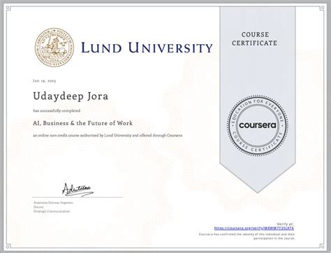 Udaydeep Jora On Linkedin Ai Lunduniversity Share Futureofwork Coursera
