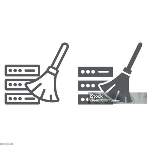 데이터베이스 청소 선 및 문자 모양 아이콘 데이터 분석 제거 서명 벡터 그래픽 흰색 배경 Eps 10에 선형 패턴 청소하기에 대한 스톡 벡터 아트 및 기타 이미지 Istock