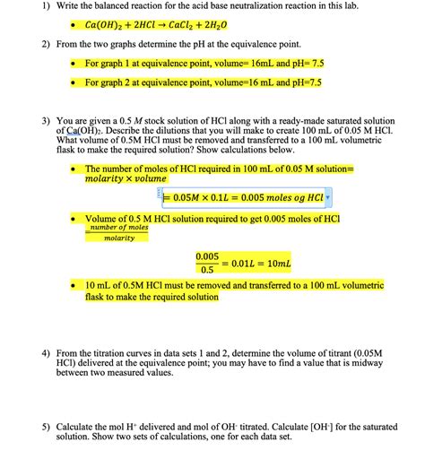 solved determining the ksp of calcium hydroxide introduction