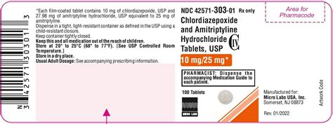 Chlordiazepoxide Amitriptyline Package Insert Prescribing Information