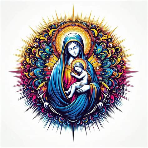 A Jishu Logo With Mother Of Maria Premium Ai Generated Image