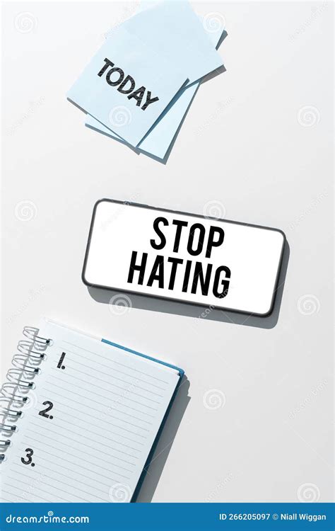 Conceptual Caption Stop Hating Word Written On Cease Hostility And Aversion Deriving From Fear