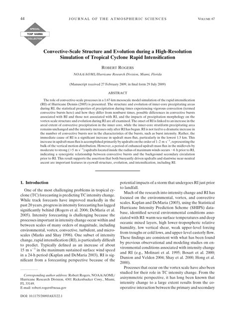 Pdf Convective Scale Structure And Evolution During A High Resolution