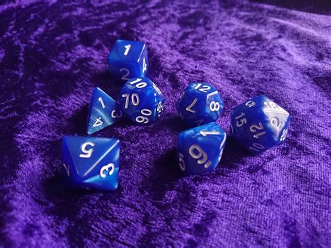 azure pearl polyhedral dice tabletop tinkering