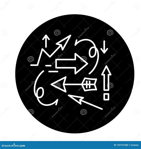 Chaos Theory Black Icon Vector Sign On Isolated Background Chaos Theory Concept Symbol