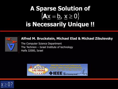 Ppt A Sparse Solution Of Is Necessarily Unique Powerpoint