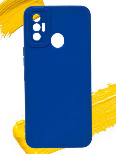 Чехол для Tecno Spark 7 чехол на текно спарк 7 с защитой камеры синий купить с доставкой по