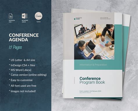 Conference Agenda Canva Template Event Meeting Program Meeting Agenda