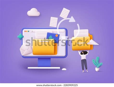 Transfer File Data Between Folder Transmission Stock Vector Royalty