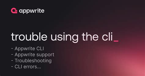 Trouble Using The Cli Threads Appwrite