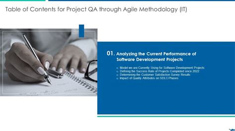 Table Of Contents Forproject Qa Through Agile Methodology It Tips