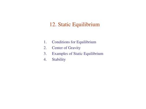PPT Static Equilibrium PowerPoint Presentation Free Download