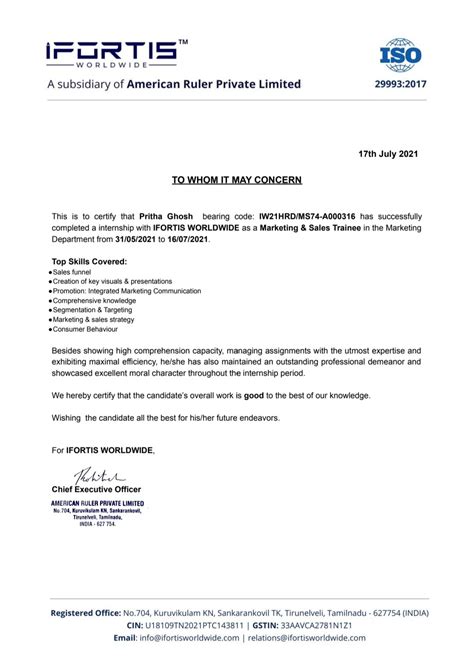 Pritha Ghosh On Linkedin Glad To Intern With Ifortis Corporate