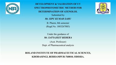 Devlopment And Validation Of Uv Spectrophotometric Method For