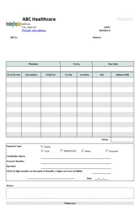 Create Your Own Medical Records Billing Invoice Doc Example Invoice Template Statement