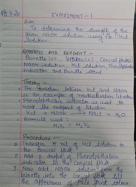 Chemistry Practical 11 D