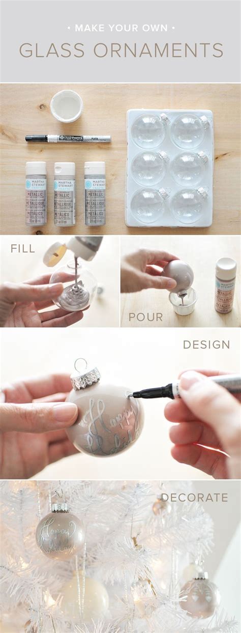 The Instructions For Making Glass Ornaments Are Shown In Three