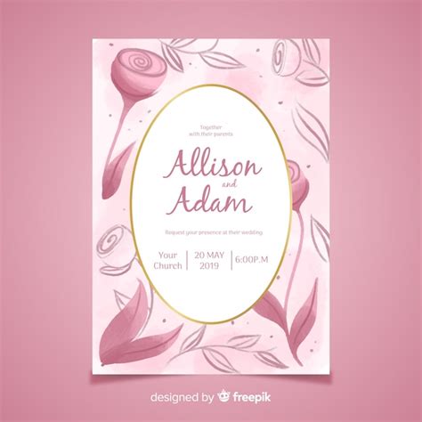 Шаблон свадебной открытки Бесплатно векторы