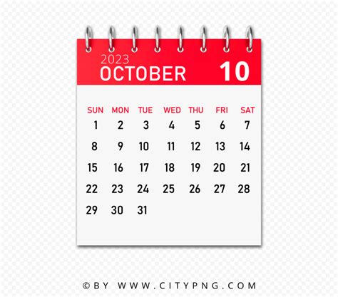 October 2023 Graphic Calendar Image Png Citypng