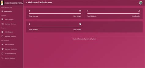 Student Record System Using Python Django Python Django Projects Pythoncodeverse
