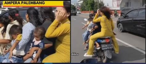 Viral Emak Emak Bonceng 7 Di Motor Gak Mau Kalah Dari Cabe Cabean Okezone Lifestyle