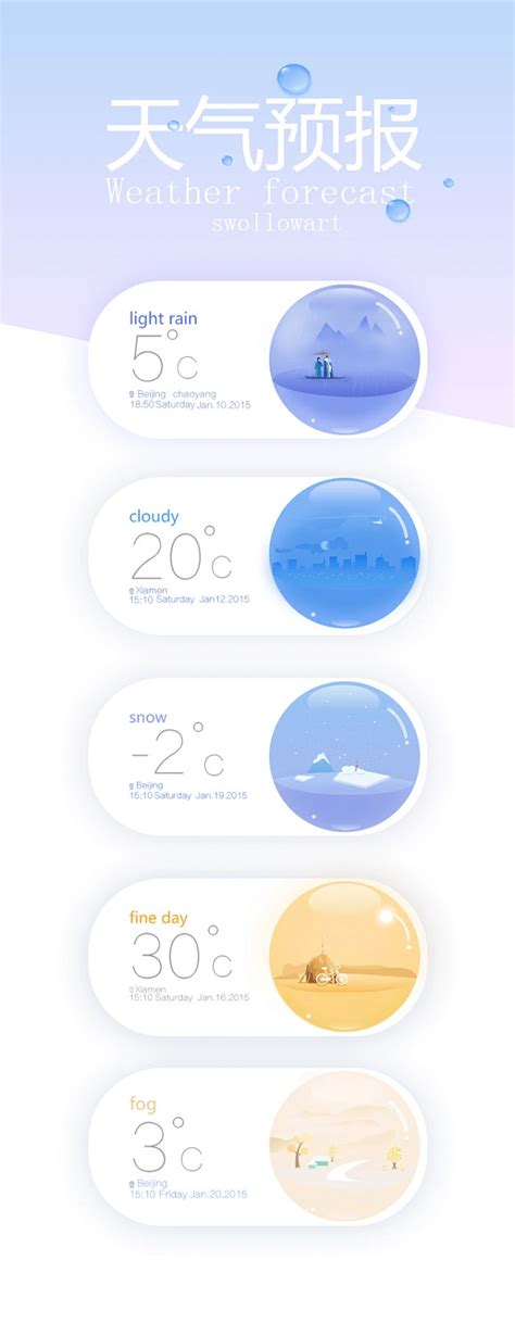 天气预报界面 花瓣网 天气预报界面 花瓣网