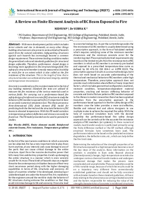 Pdf Irjet A Review On Finite Element Analysis Of Rc Beam Exposed To Fire