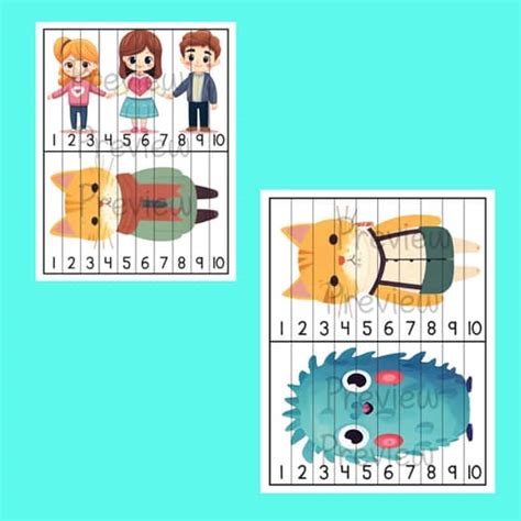 Free Number Sequencing Puzzles 1 10 Recognition Number Order Puzzles