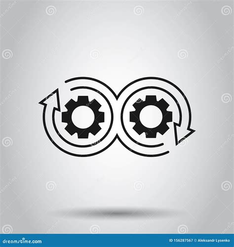 Development Icon In Flat Style Devops Vector Illustration On Isolated Background Stock Vector