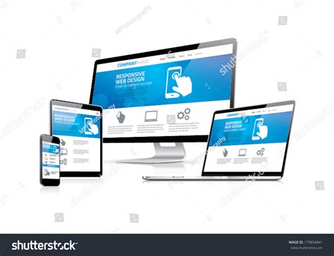 Website Coding Development Responsive Web Design Stock Vector Royalty