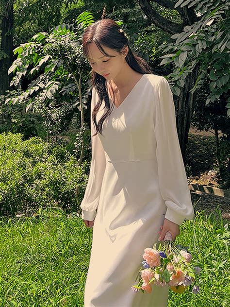 리리앤코 2천장 돌파 44 110 웨딩룩 플레니 브이넥 셔링 롱 원피스 봄 가을 러블리룩 페미닌룩 격식룩 데이트룩 브라이덜샤워 자체제작 빅사이즈 110사이즈