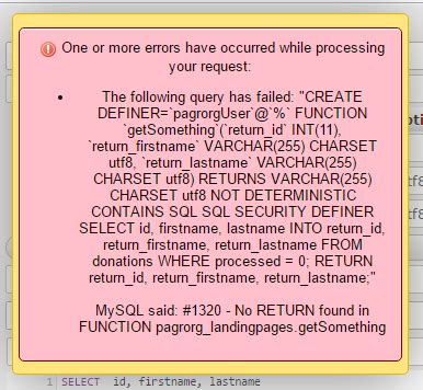 Solved Creating Functions In Phpmyadmin Experts Exchange