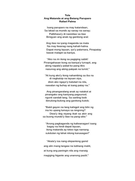 Ang Matanda At Ang Batang Paruparofinal Pdf