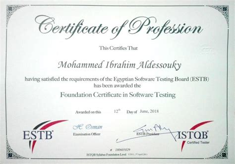 Mohammed Aldessouky On Linkedin Istqb Foundation Level Certified Tester