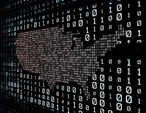 Binary Digital Array Big Data Transmission And American Map