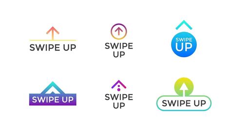 Swipe Up Button Icon Set Application And Social Network Scroll Arrow