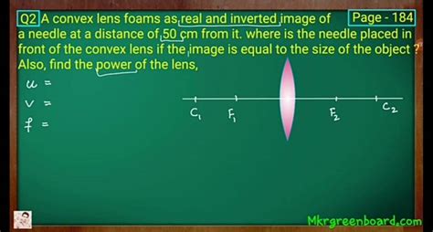 Q2 A Convex Lens Foams As Real And Inverted Image Of Page 184 A Needle