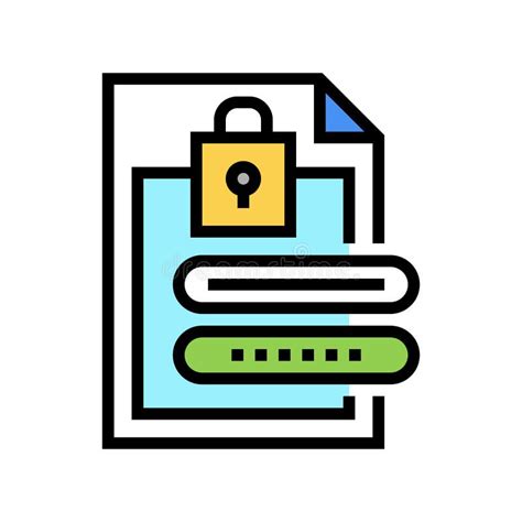 File Password Color Icon Vector Illustration Sign Stock Vector