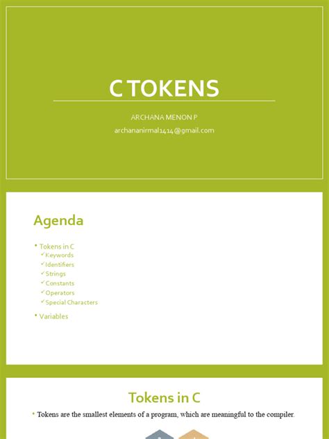 C Tokens 2 Pdf Reserved Word Software Development