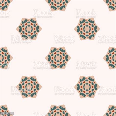 가벼운 배경에 테라초 모자이크와 추상적 인 매끄러운 패턴 배경 화면 타일 디자인 직물 직물에 대한 평면 스타일의 지중해 골동품 배경 벡터 스톡 일러스트레이션 가리기에 대한